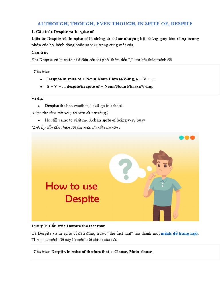 Although, in Spite Of, Despite | PDF