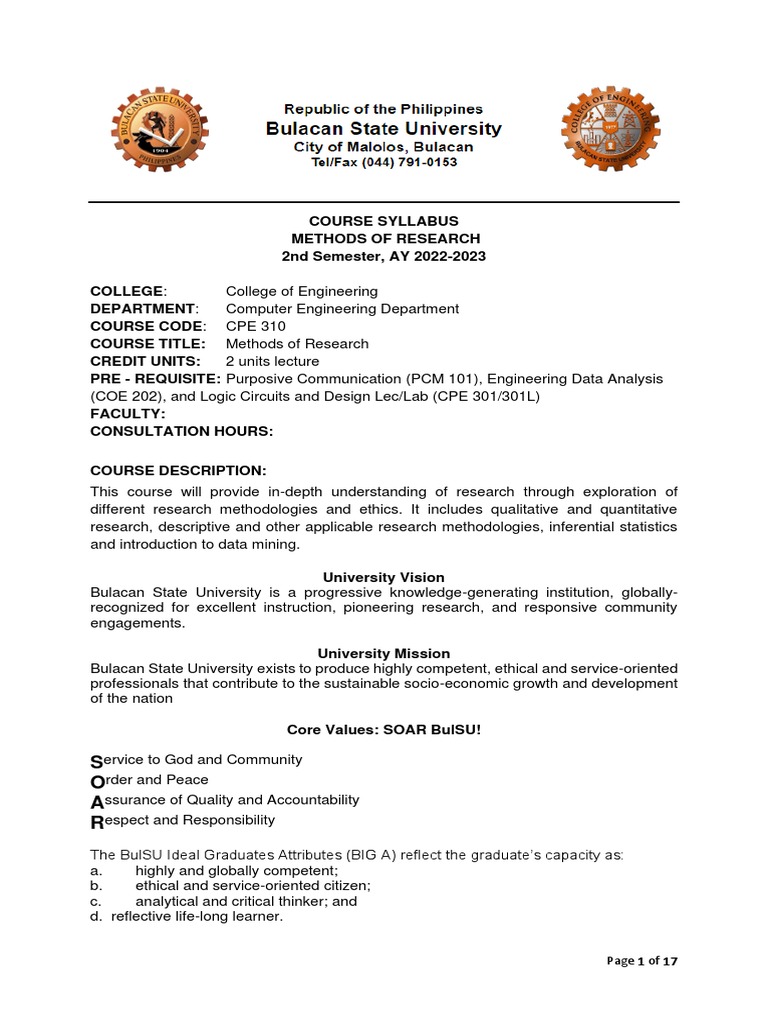 CPE 310 - Method of Research | PDF | Engineering | Data