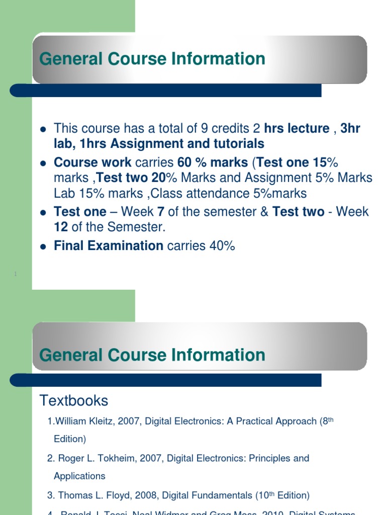Introduction to Digital Electronics Course | PDF | Digital Electronics ...
