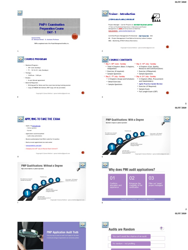 PMP Training Slides - Day-1 | PDF | Internal Rate Of Return | Net ...