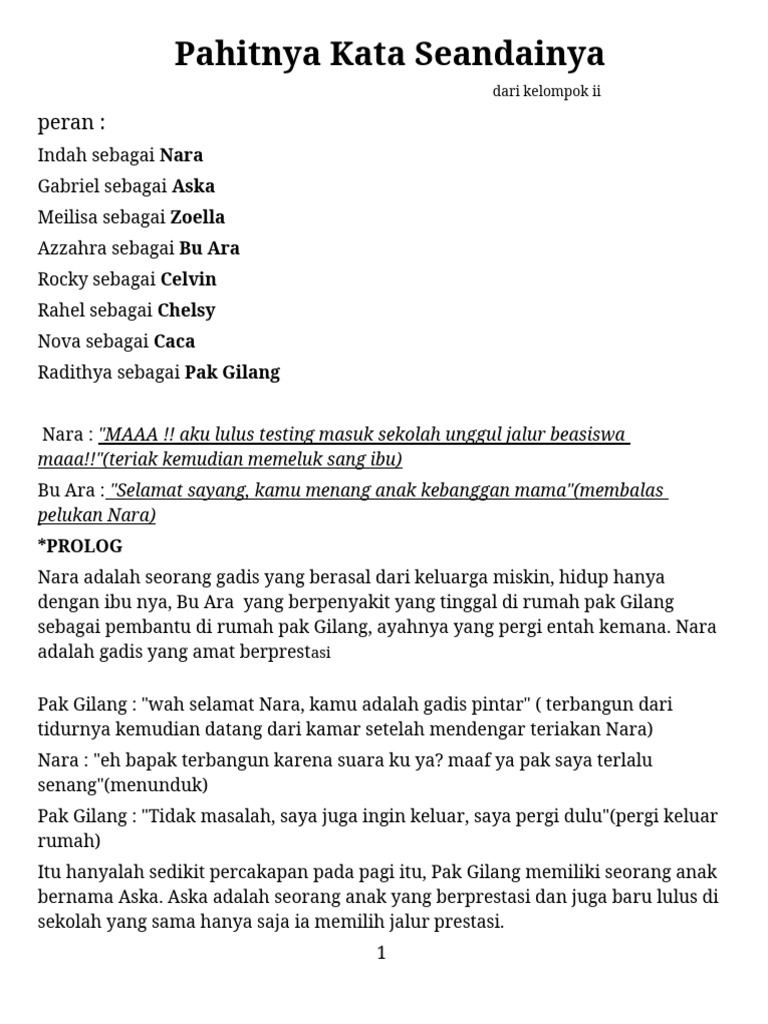 Tugas Drama Kelompok 3 Pdf