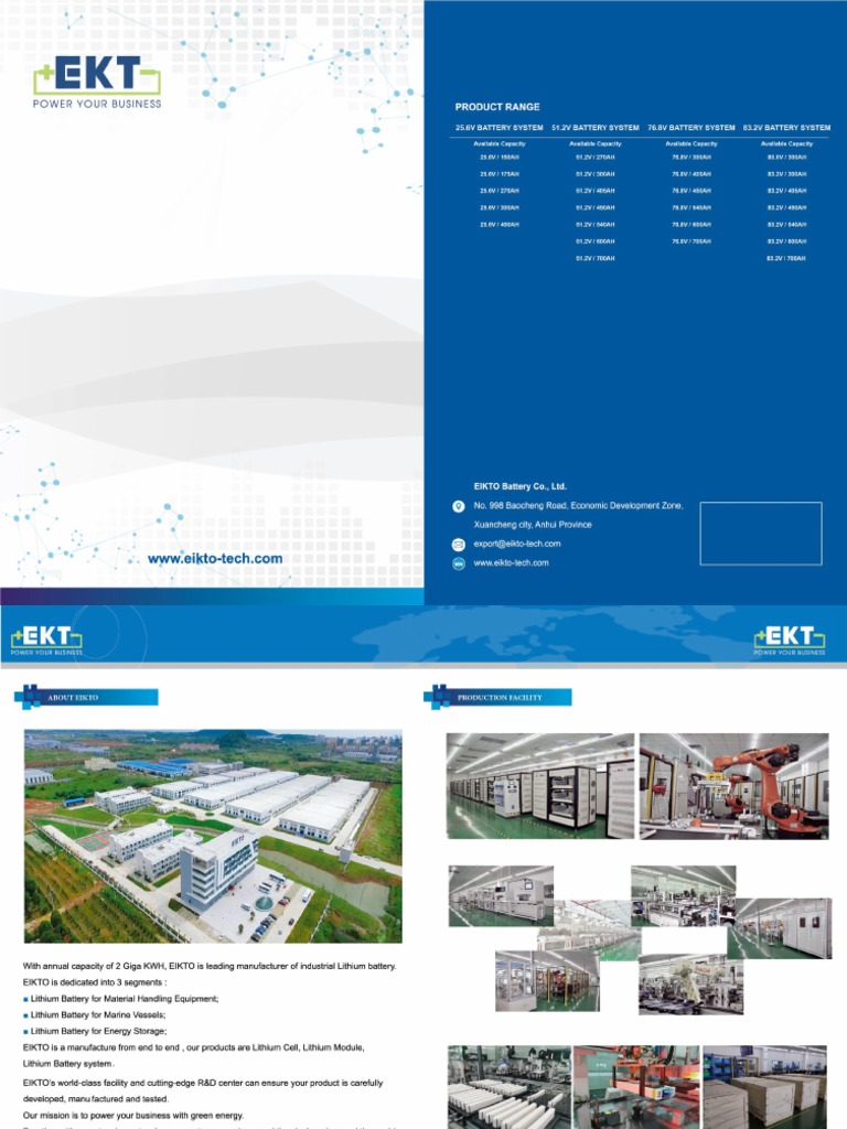 EKT Brochure Bình điện kho cho xe nâng | PDF