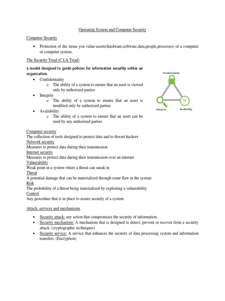 Operating System and Computer Security (Short - Note) | PDF ...