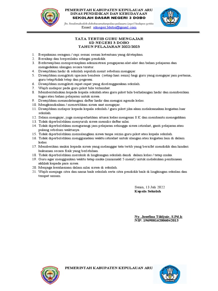 Tata Tertib 2022-2023 | PDF