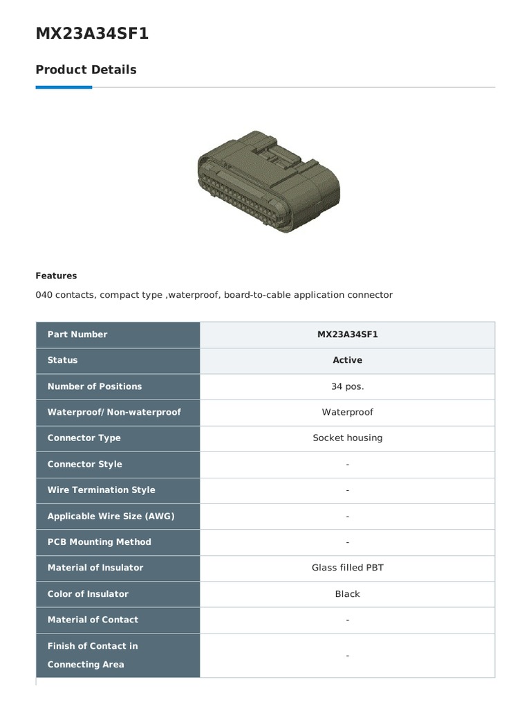 MX23A34SF1 | Download Free PDF | Electrical Connector | Electrical ...