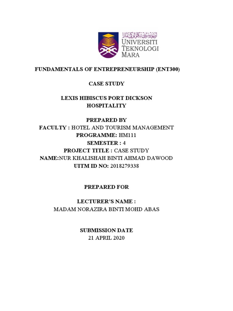 Ent Case Study | PDF | Tourism | Hotel