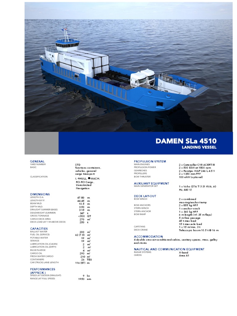 Product Sheet Damen Stan Lander 4510 | PDF | Vehicles | Watercraft