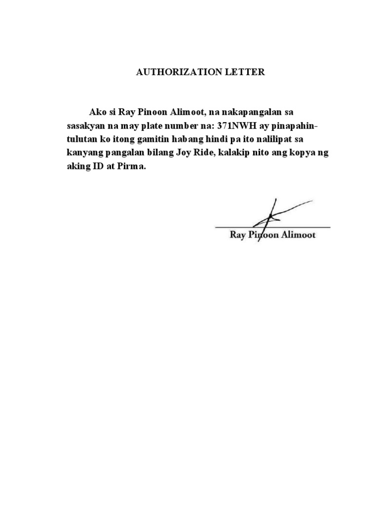 Authorization Letter | PDF