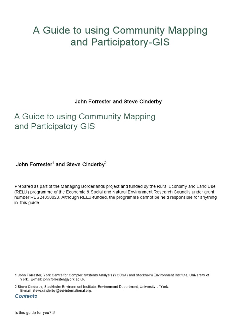 A Guide To Using Community Mapping and Participatory-GIS | PDF | Geographic Information System | Map