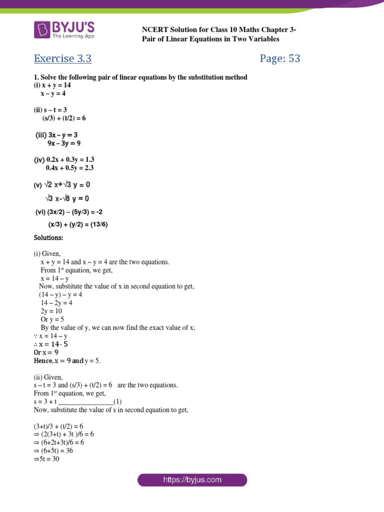 Solving Systems of Linear Equations: A Detailed Explanation with Various Examples | PDF ...