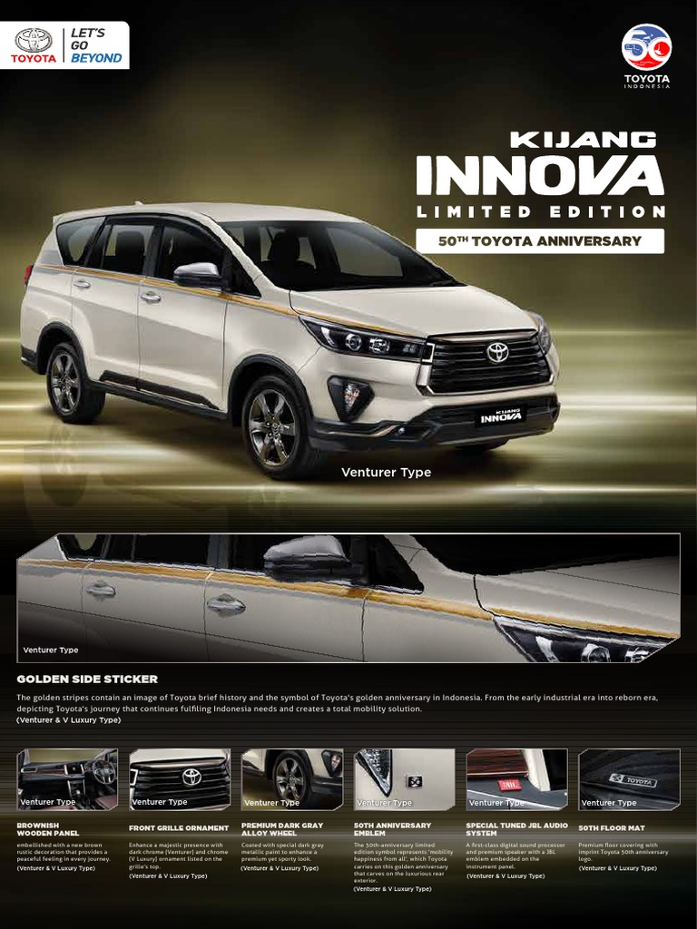 Toyota Innova 50th Anniversary Edition | PDF | Brake | Automotive Industry
