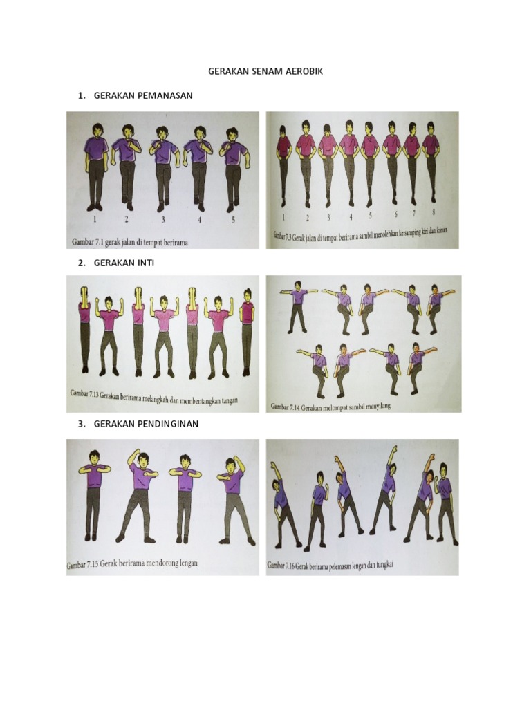 Gerakan Senam Aerobik 1. Gerakan Pemanasan | PDF