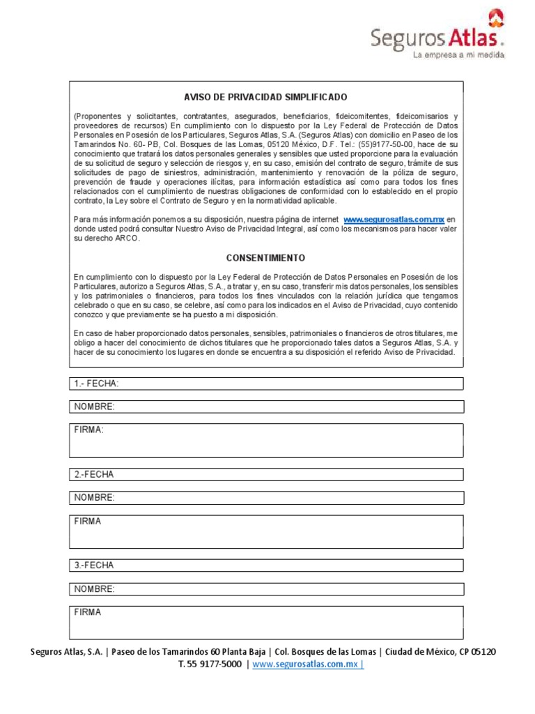 6 Aviso de Privacidad Simplificado P | PDF | Seguro | Privacidad de la ...