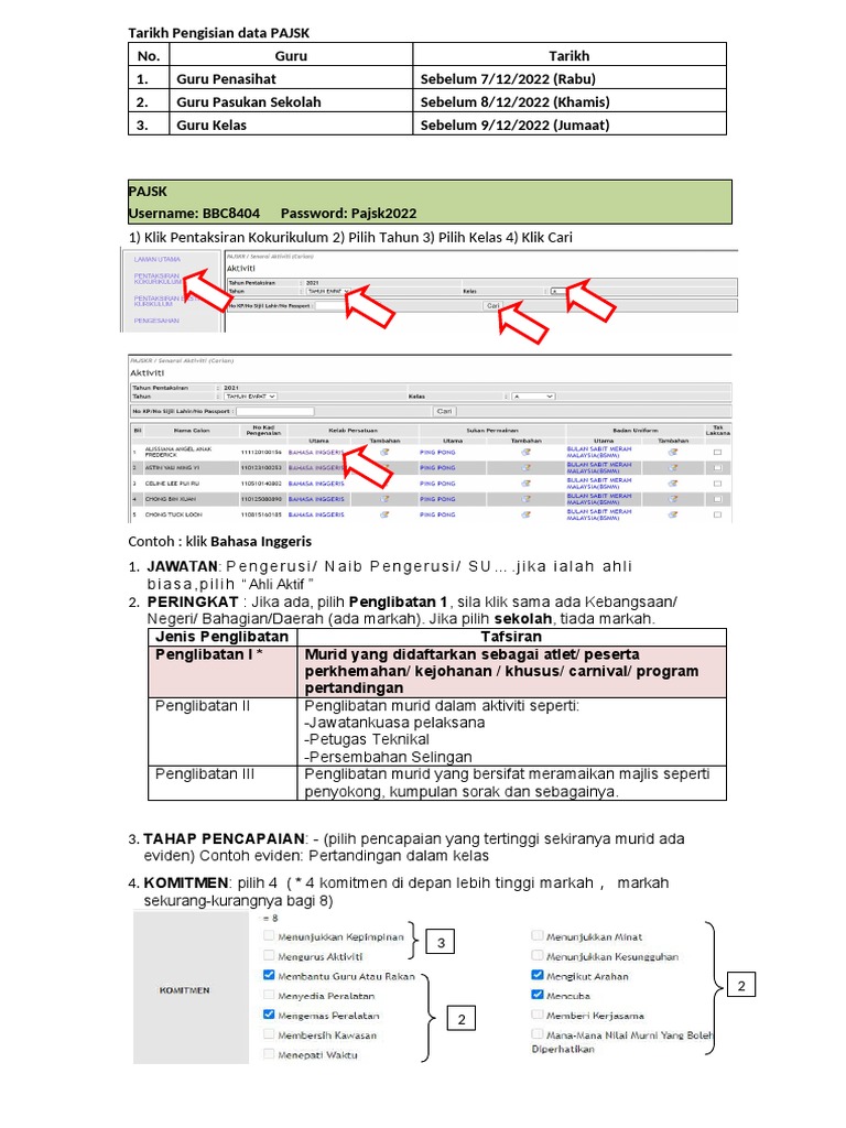 Cara Pengisian PAJSK 2022 | PDF