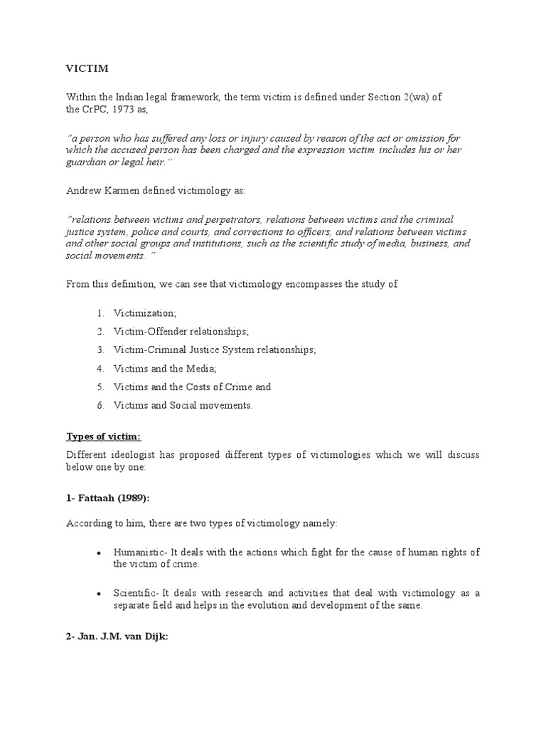 Types of Victim | PDF | Victimology | Child Abuse