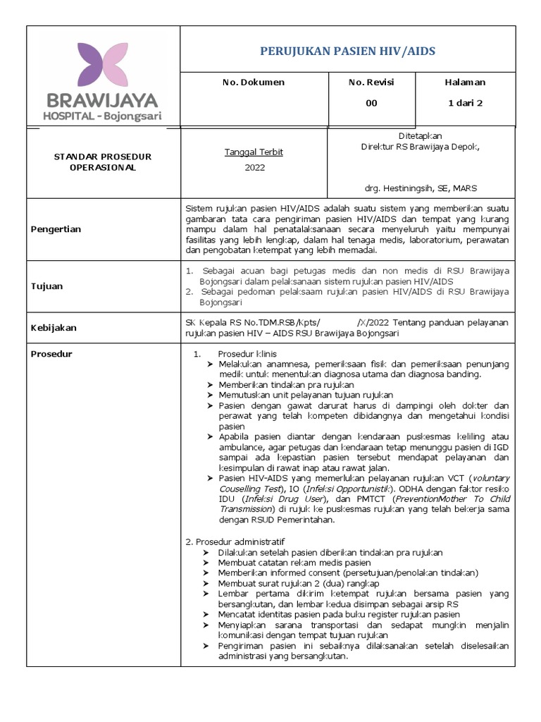 Spo Rujuk Pasien Hiv Aids | PDF