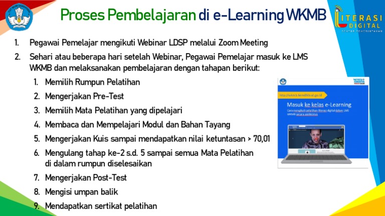 Proses Pembelajaran Digital (E-Learning) Di WKMB Kemendikbudristek | PDF