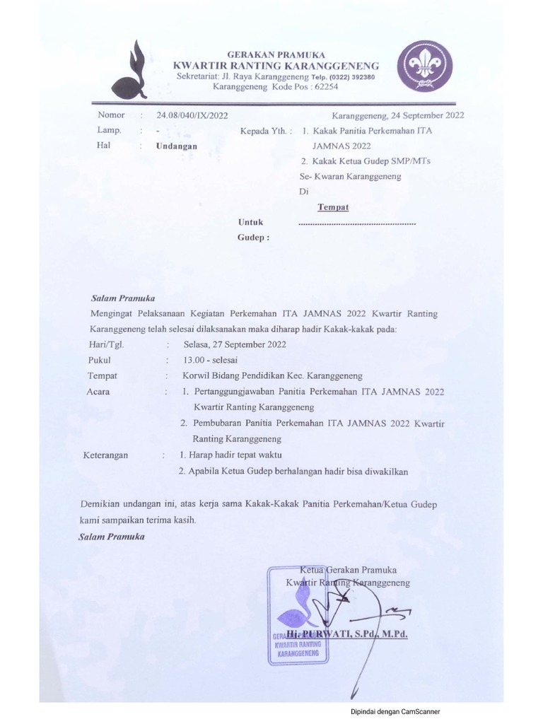 Undangan Pramuka | PDF