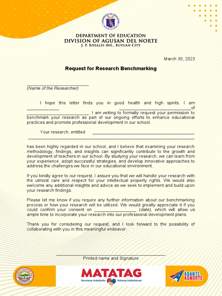 Letter For Benchmarking | PDF