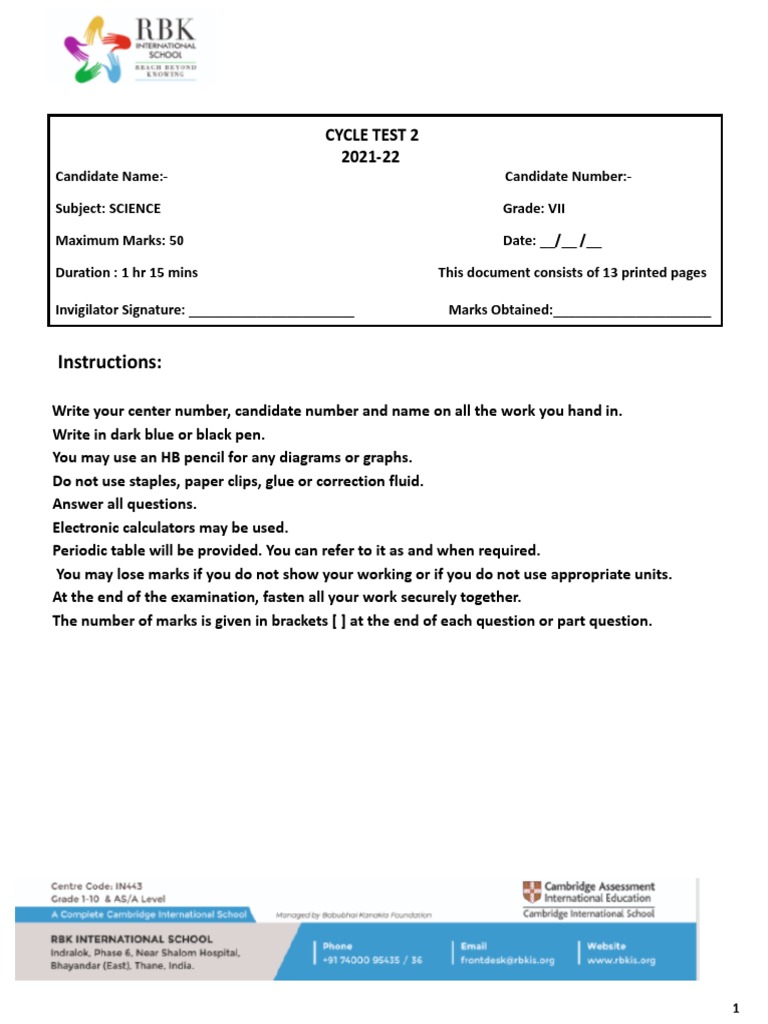 GR 7 - CT2 - Science | PDF | Blood | Artery