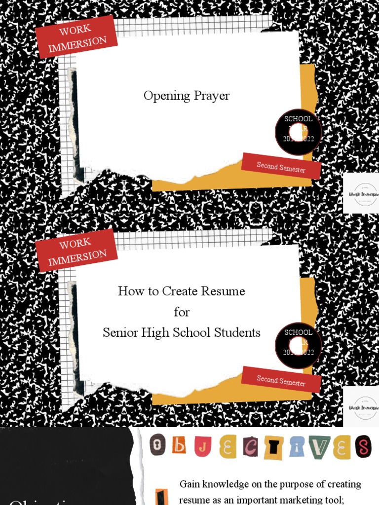 Creating a Resume for Work Immersion | PDF | Résumé | Cognitive Science