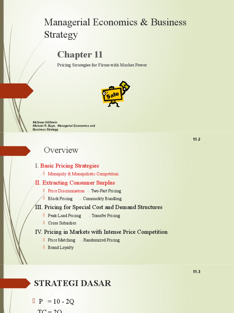 Chapter 11 Pricing Strategies For Firms With Market Power | PDF | Price Discrimination | Monopoly