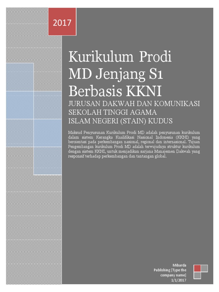 Kurikulum Prodi MD Jenjang S1 Berbasis KKNI | PDF