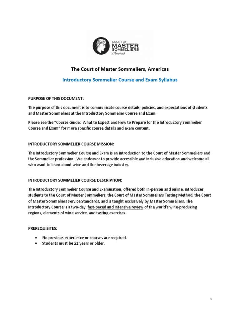 Introductroy Sommelier Course Syllabus | PDF | Discrimination | Social ...