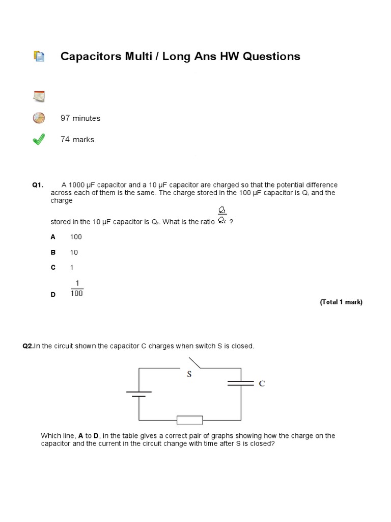 A2 Capacitors | PDF | Capacitor | Capacitance