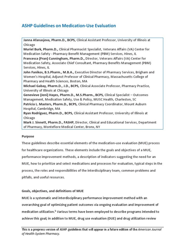 Medication Use Evaluation Current | PDF | Pharmacy | Pharmacist Medication Use Evaluation Current | PDF | Pharmacy | Pharmacist