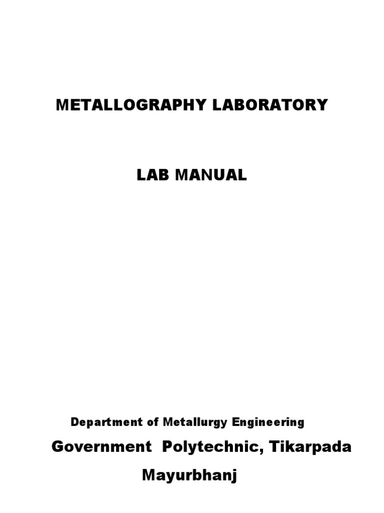 Metallography Lab Manual for Students | PDF