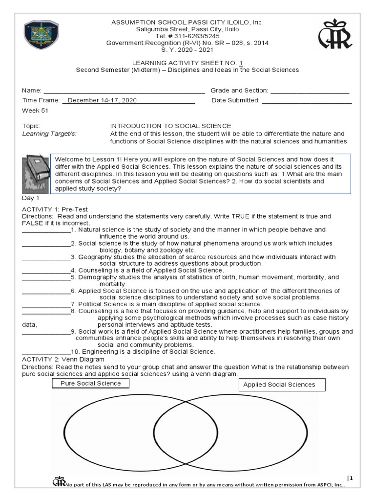DISS LAS 1 (2nd Sem) | PDF | Social Sciences | Science
