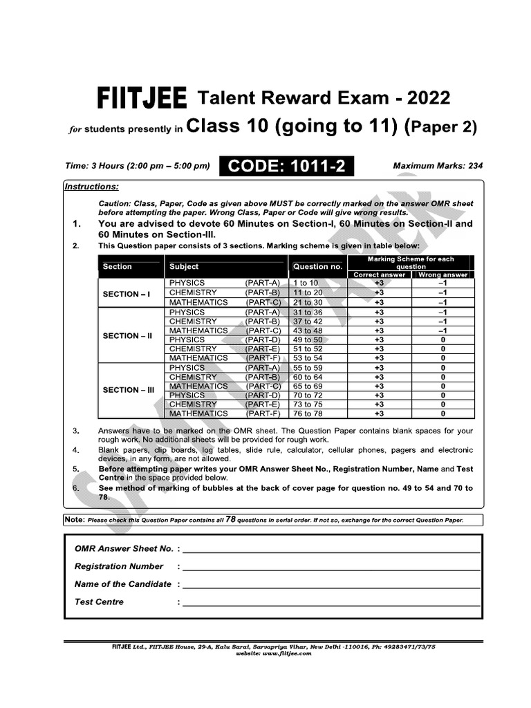 Sample Paper-Ftre-2022-Class-X-P2-Pcm | PDF