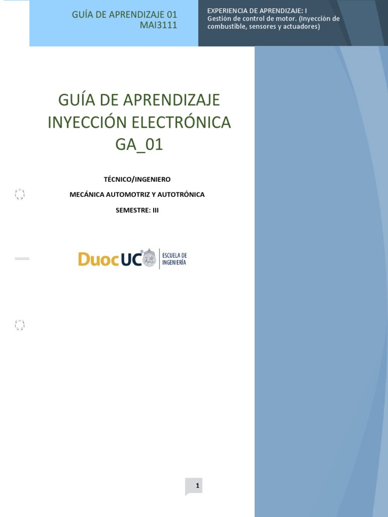 1 2 1 Guia 1 Sensores y Actuadores | Descargar gratis PDF | Inyección de combustible | Bienes ...