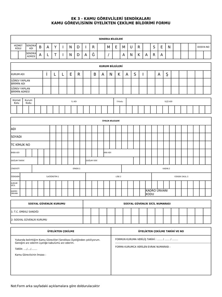 Boş İstifa Formu | PDF