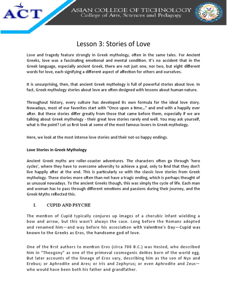 The Tragic yet Inspiring Love Stories of Greek Mythology | PDF | Eros ...