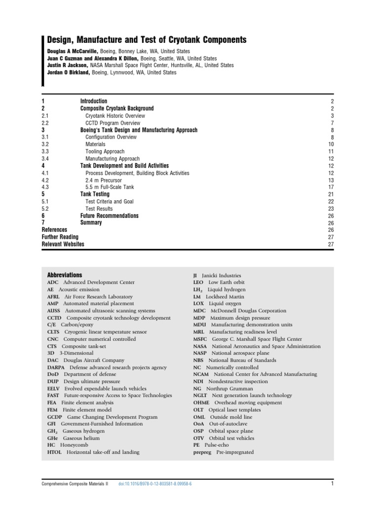 Cryotank Component Design and Testing | PDF | Space Launch System | Nasa