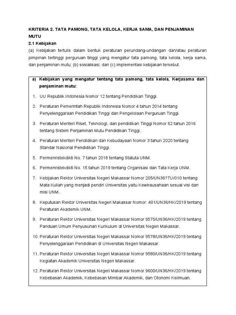 REVISI 01 Kriteria 2 | PDF