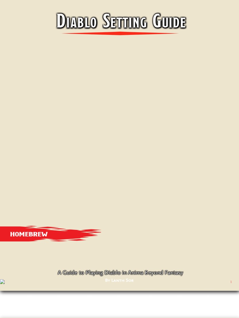 (Anima) The Diablo - Setting Guide - GM Binder | PDF | Magician ...