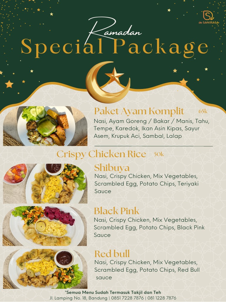 Bandung Meal Packages Menu | PDF | Cooking, Food & Wine