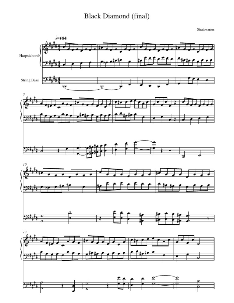 Black Diamond Piano Sheet Music | PDF | Keyboard Instruments | Musical ...