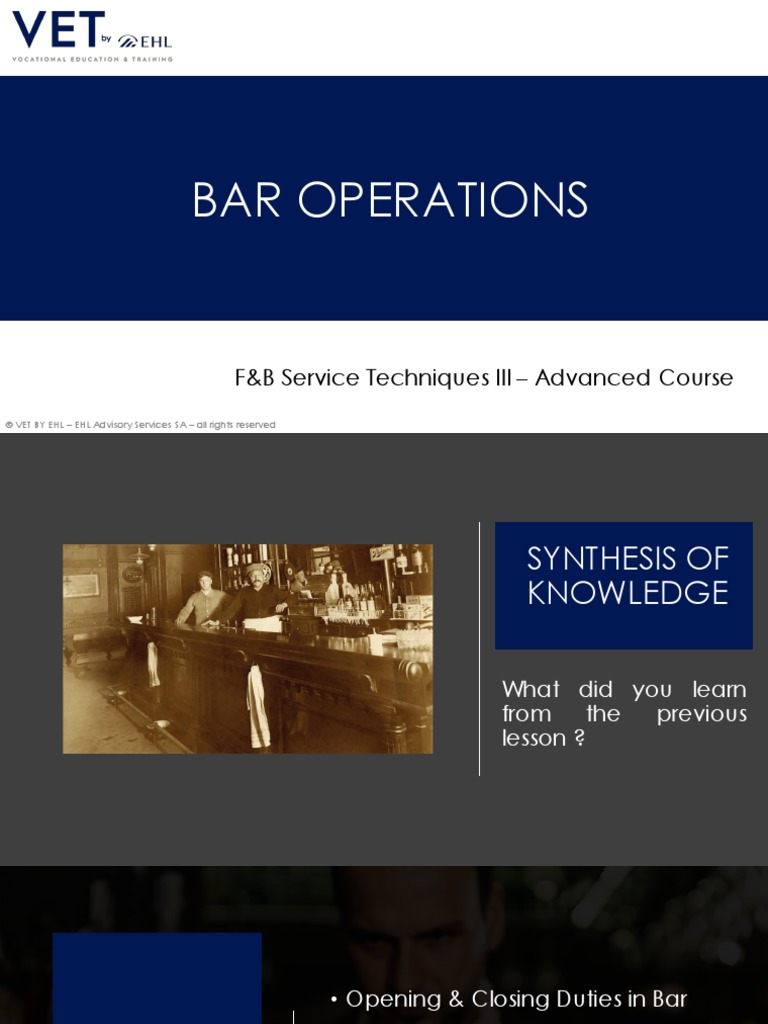 FBS 3.1 - S07 - Bar Operations | PDF | Inventory
