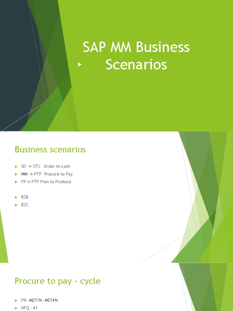 SAP MM Business Scenarios | PDF | Invoice | Business