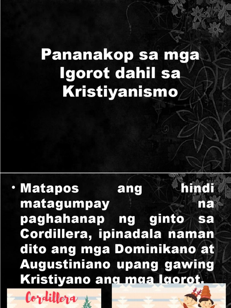 Pananakop Sa Mga Igorot Dahil Sa Kristiyanismo | PDF