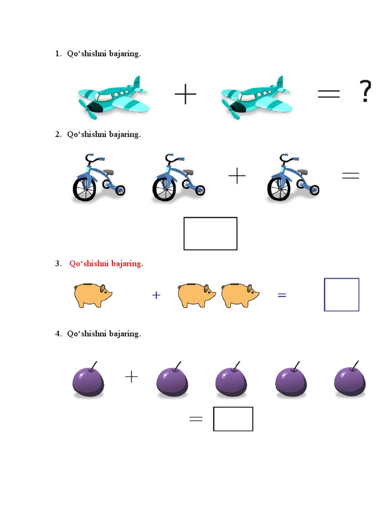10 ichida qo‘shish va ayirish-Боғчалар учун | PDF