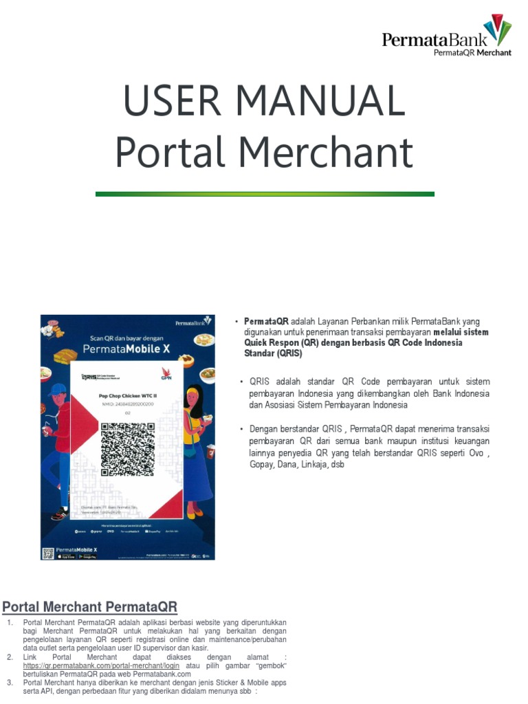 Panduan Registrasi Online Dan Penggunaan Portal Merchant | PDF