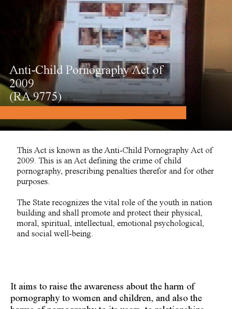 Anti-Child Pornography Act of 2009 (RA 9775) | PDF | Child Pornography ...