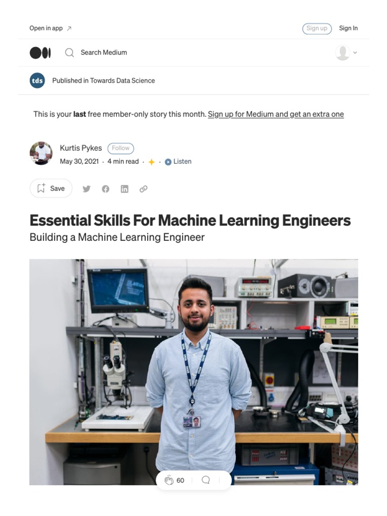 Essential Skills For Machine Learning Engineers - by Kurtis Pykes - Towards Data Science | PDF ...