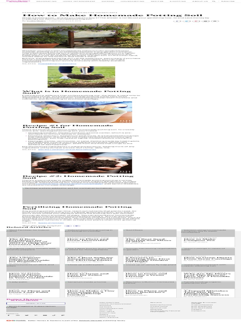 Homemade Potting Soil Recipes | PDF | Botany | Agriculture