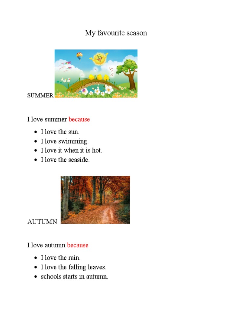 My Favourite Seasons: Summer and Autumn | PDF
